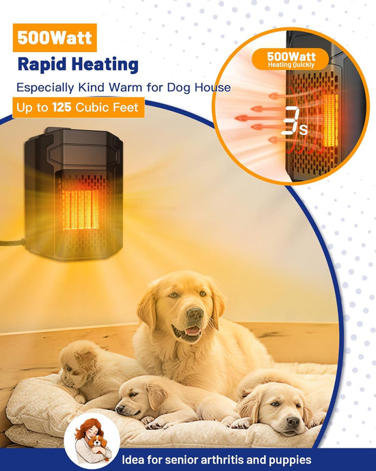 500Watt Dog House Heater With Thermostat WIFI Control for Outside – PetNF