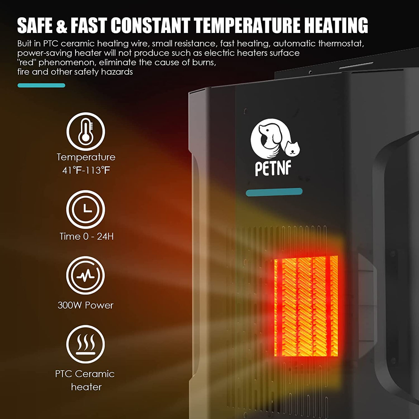 Dog House Heater with Thermostat & App Remote Control, 300W Safe Heate ...